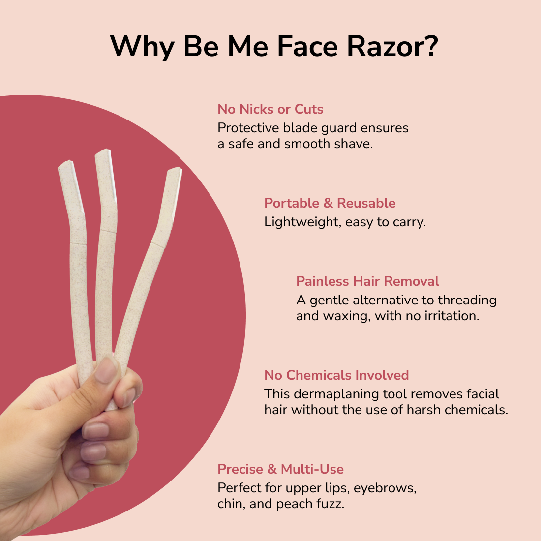Face Razor For Women- 3 Razors – Be Me